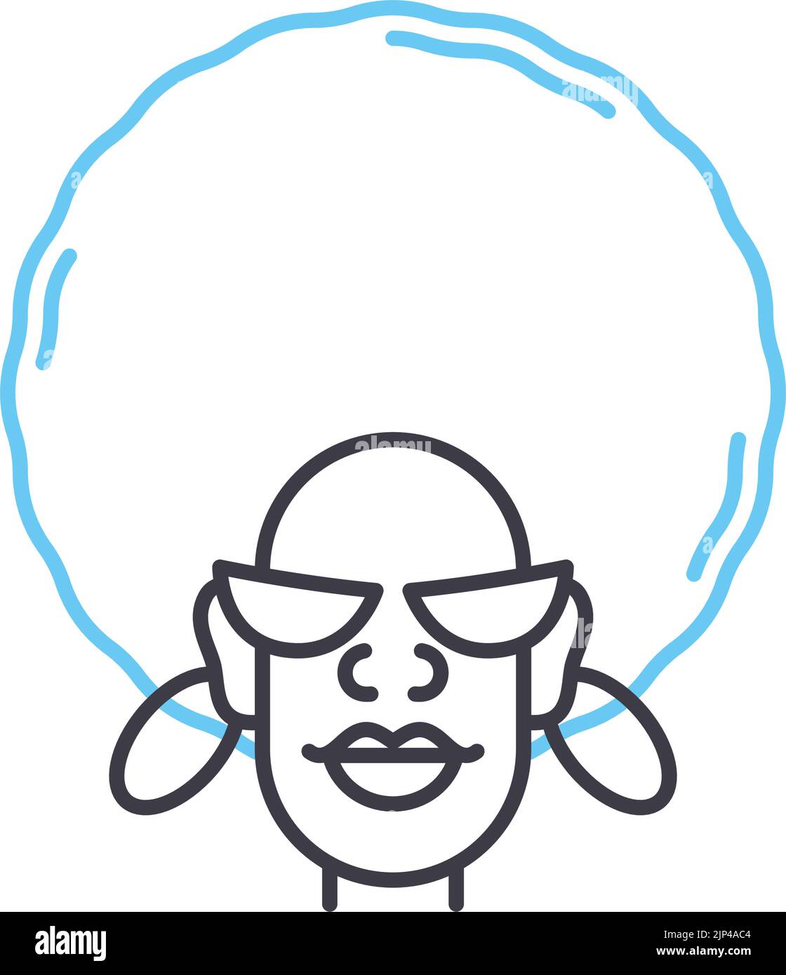 Afro Line Icon Outline Symbol Vector Illustration Concept Sign Stock Vector Image And Art Alamy