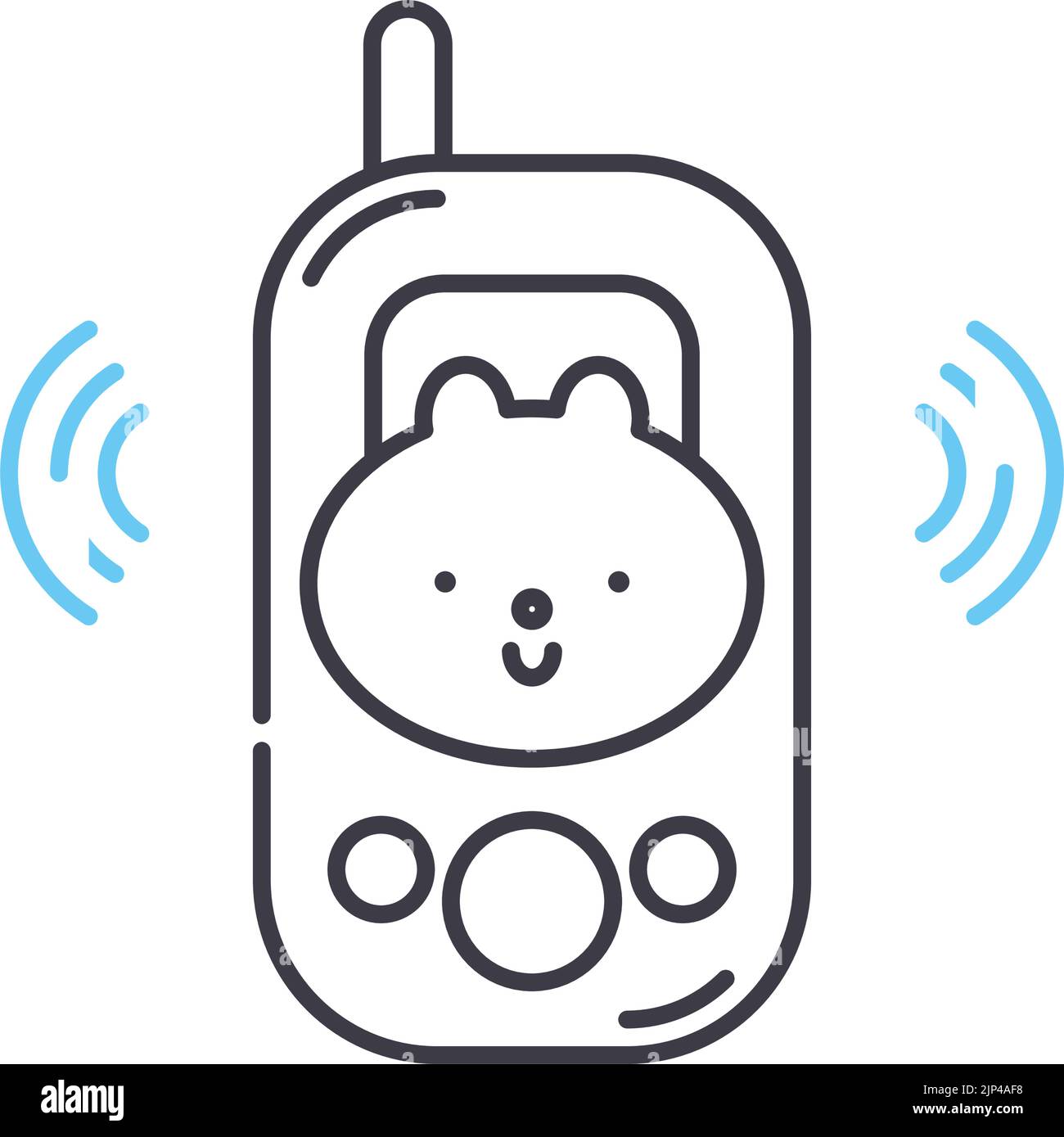 2 baby phone line icon, outline symbol, vector illustration, concept ...