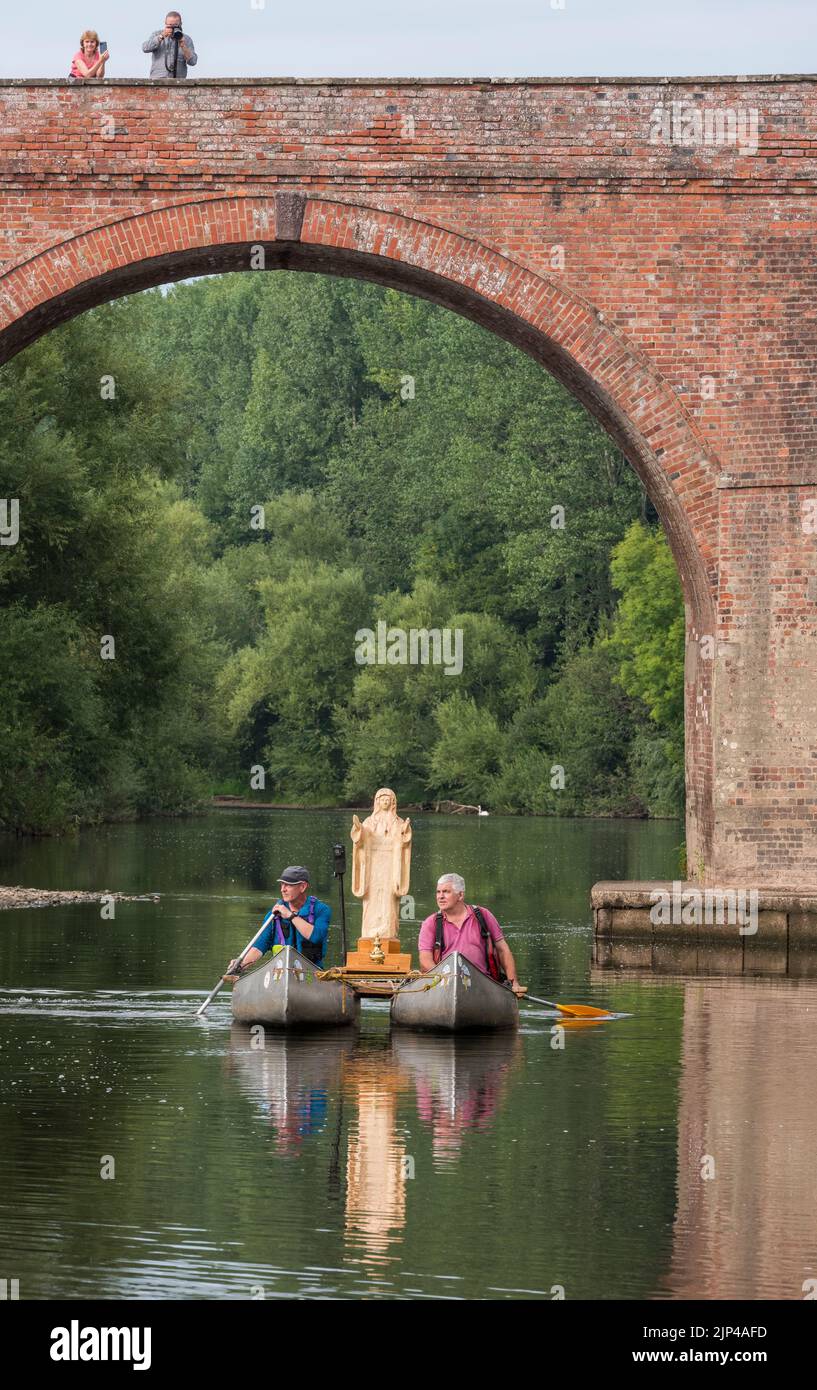 The Voyage of Our Lady of the Waters and the Wye. A newly carved wooden ...