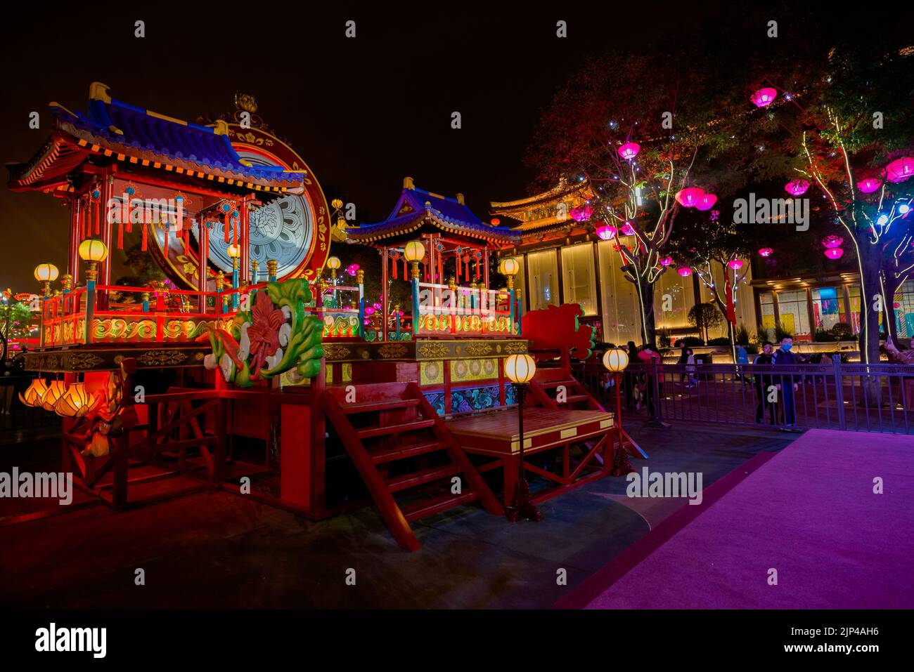 The stage of the Tang Dynasty Style at night in Xian.It would has a ...