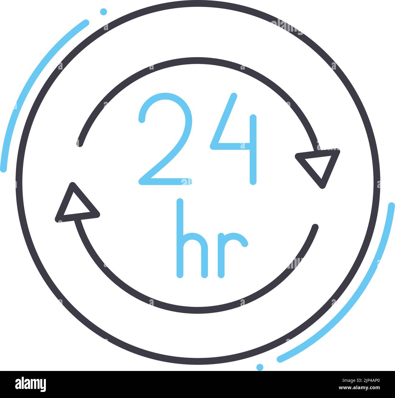 24-hr service line icon, outline symbol, vector illustration, concept sign Stock Vector Image ...