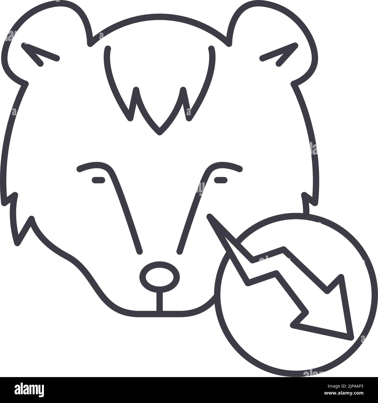 bear trend line icon, outline symbol, vector illustration, concept sign ...
