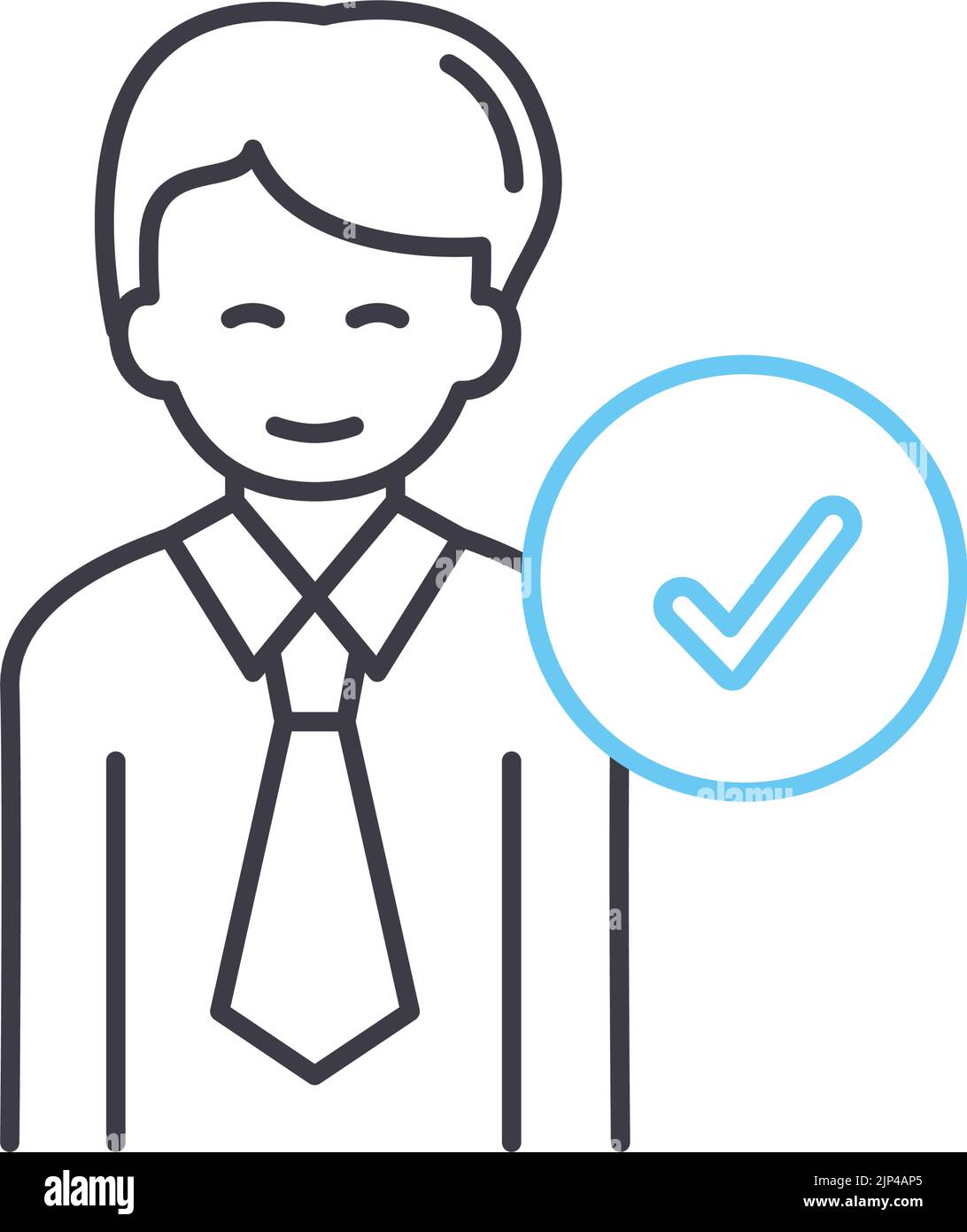 agent line icon, outline symbol, vector illustration, concept sign ...