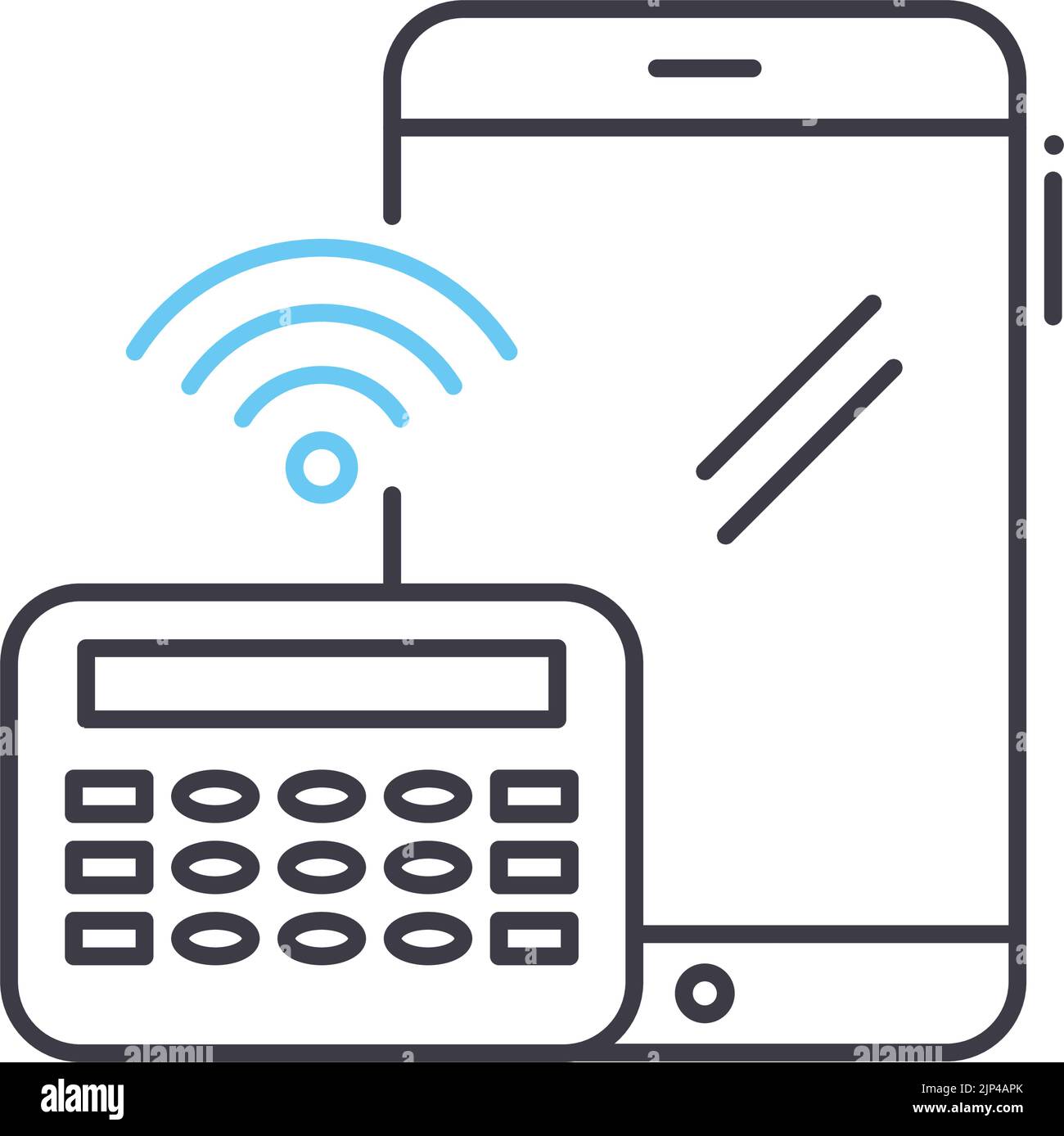 burglar alarm line icon, outline symbol, vector illustration, concept ... burglar alarm line icon, outline symbol, vector illustration, concept ...