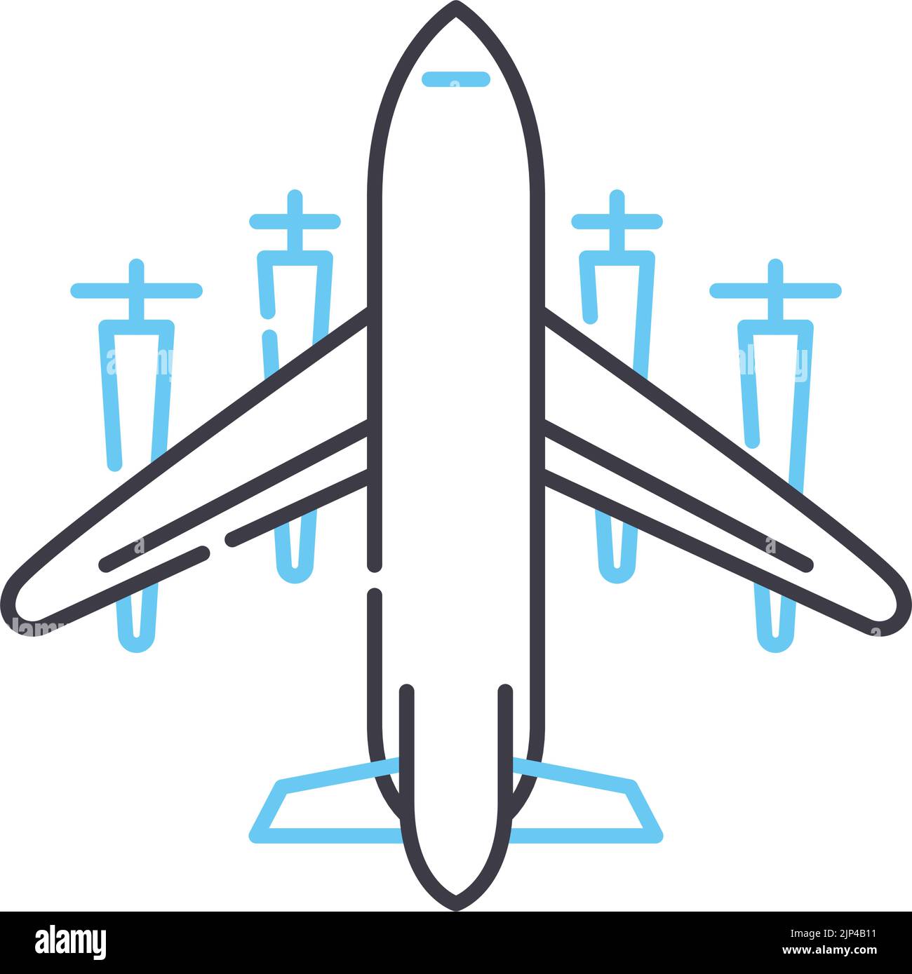 aircraft line icon, outline symbol, vector illustration, concept sign ...