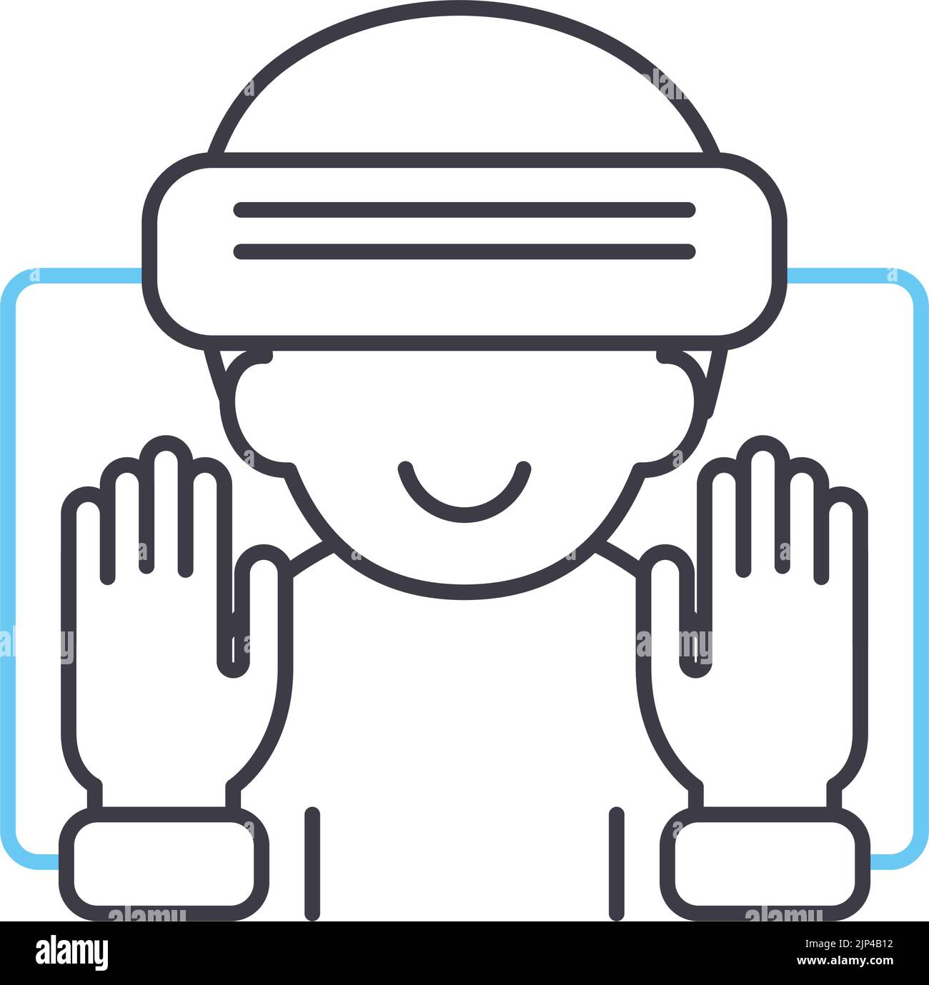 biofeedback line icon, outline symbol, vector illustration, concept ...