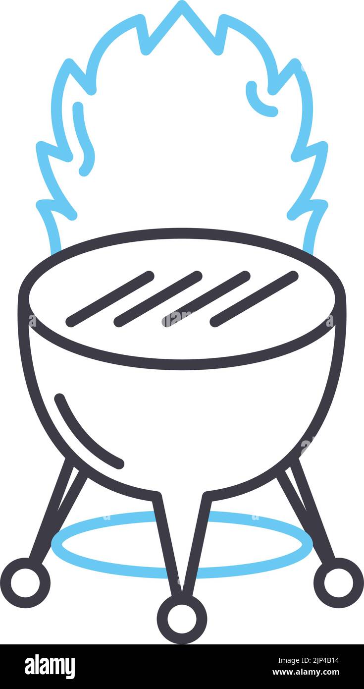 barbeque line icon, outline symbol, vector illustration, concept sign ...