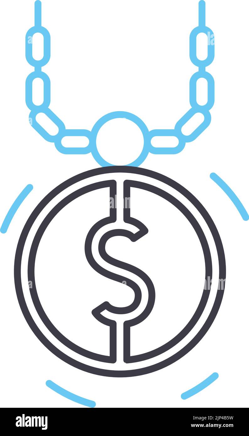 bling chain line icon, outline symbol, vector illustration, concept ...