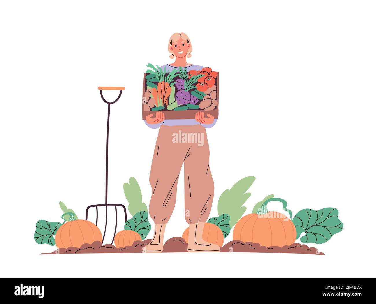 Man growing vegetables Stock Vector Images - Alamy