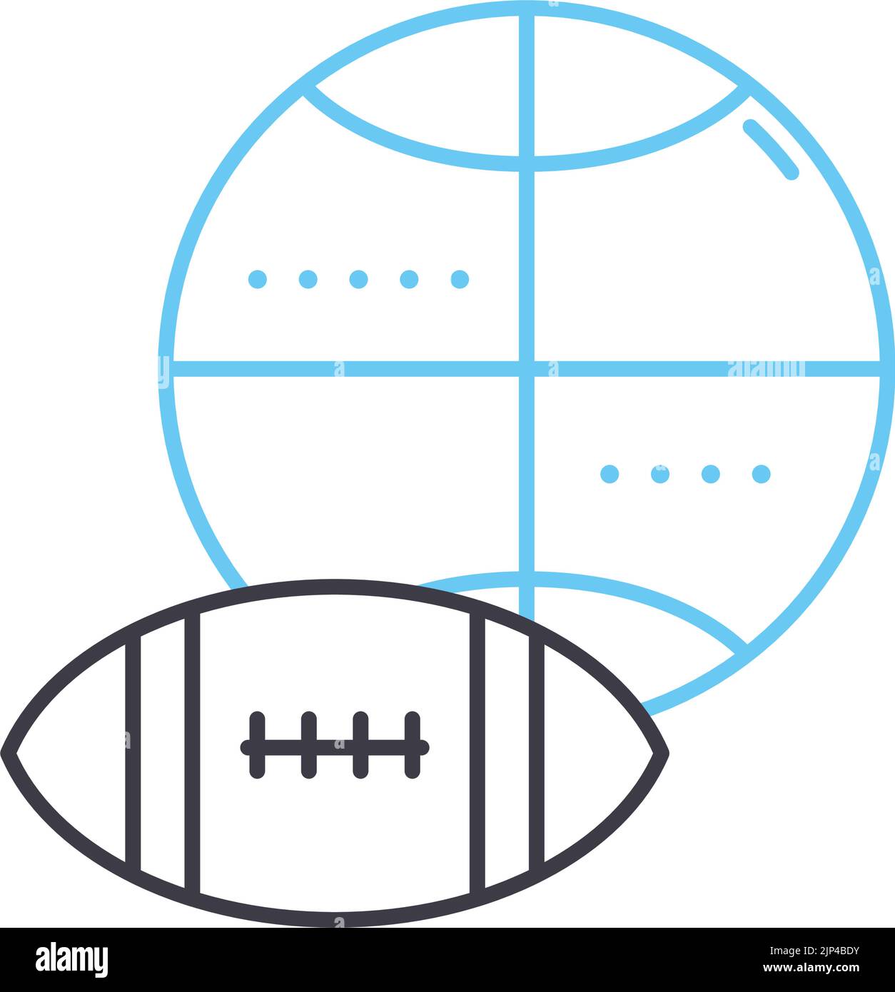 ball games line icon, outline symbol, vector illustration, concept sign ...