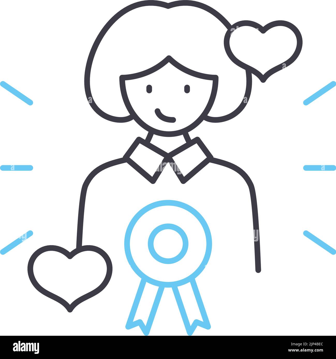 appreciation line icon, outline symbol, vector illustration, concept ...