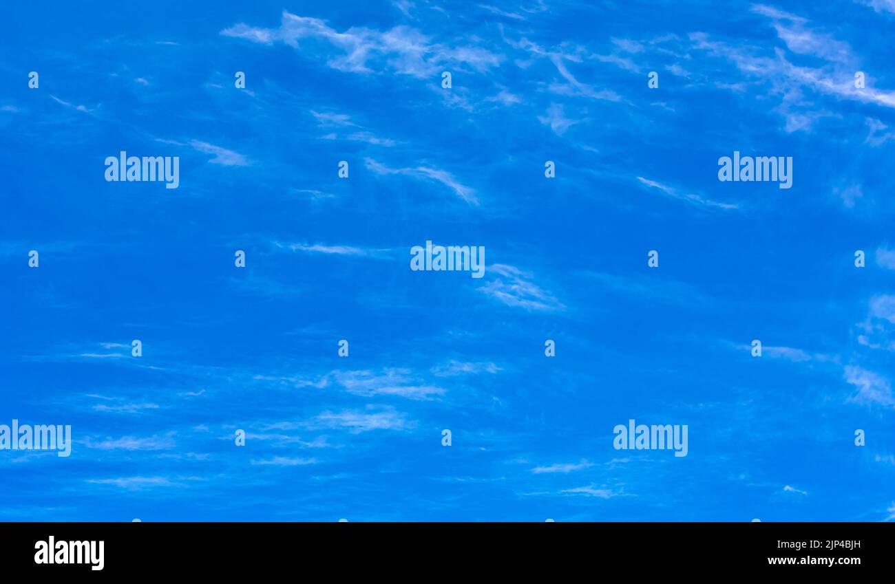 Cirrus and Stratus clouds in dramatic blue sky over Cape Town Stock ...