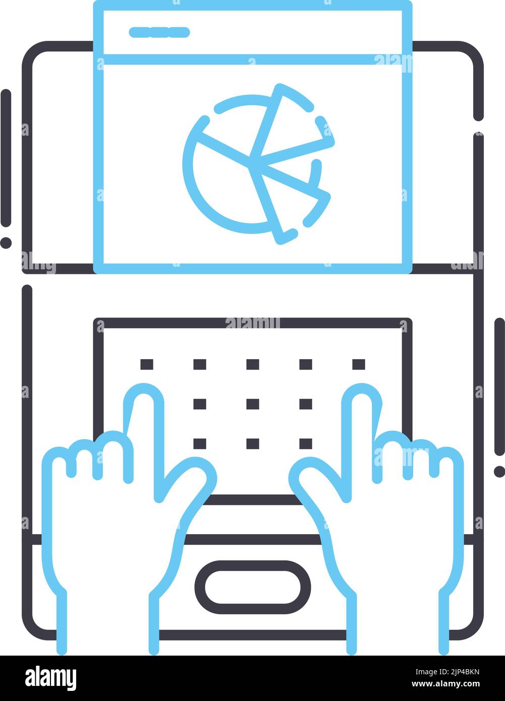 account based marketing line icon, outline symbol, vector illustration ...