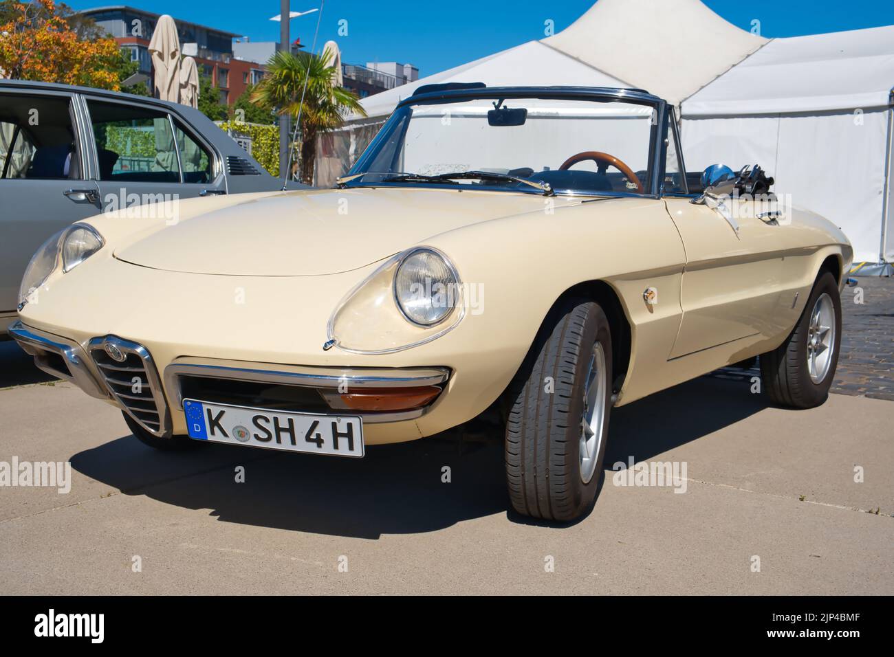 Alfa Romeo Spider convertible from the sixties at the classic car show ...