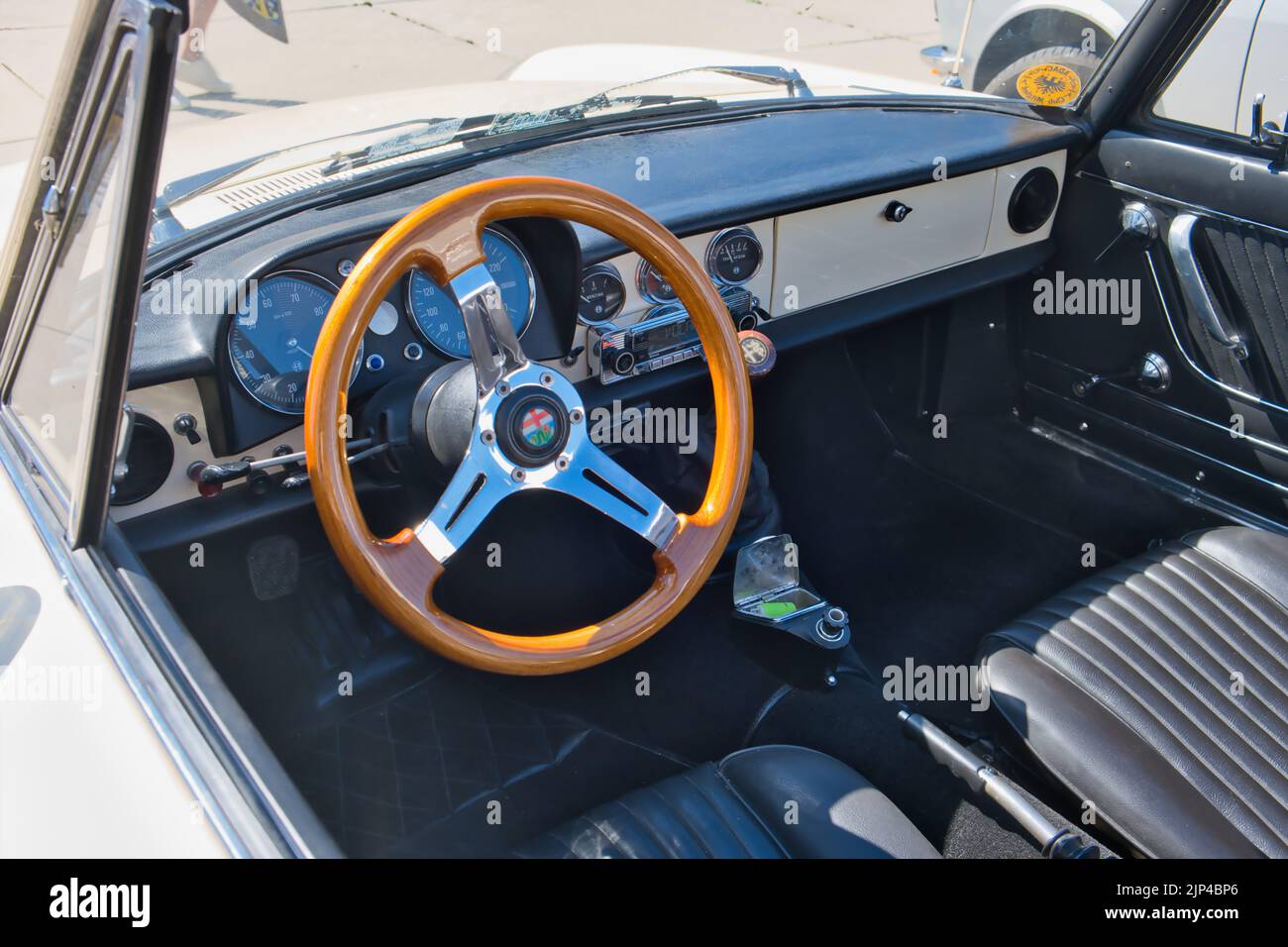 Alfa Romeo Spider convertible from the sixties at the classic car show ...