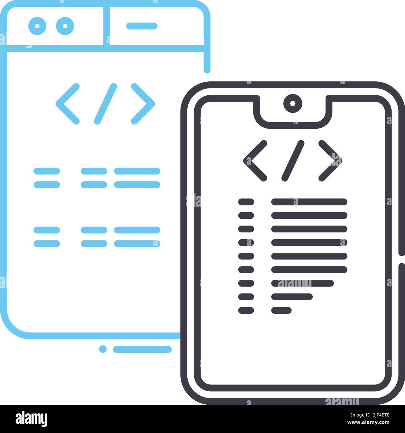 Adaptive Coding Line Icon Outline Symbol Vector Illustration Concept Sign Stock Vector Image