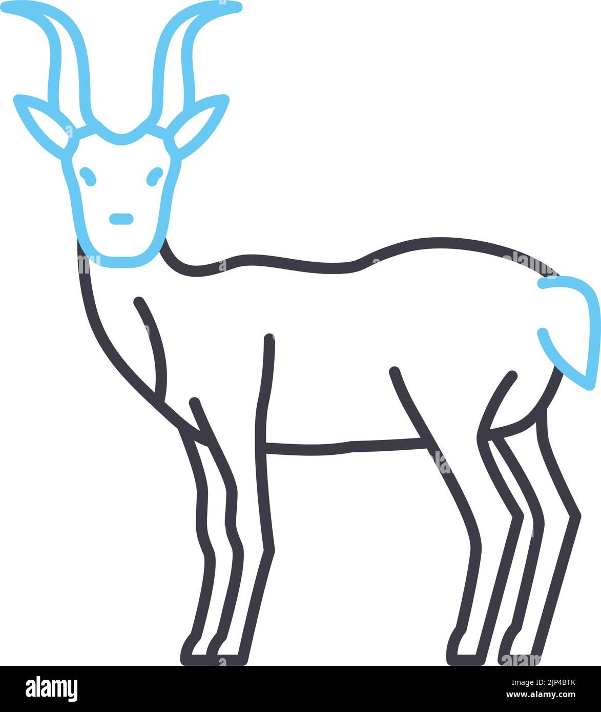 antilope line icon, outline symbol, vector illustration, concept sign ...