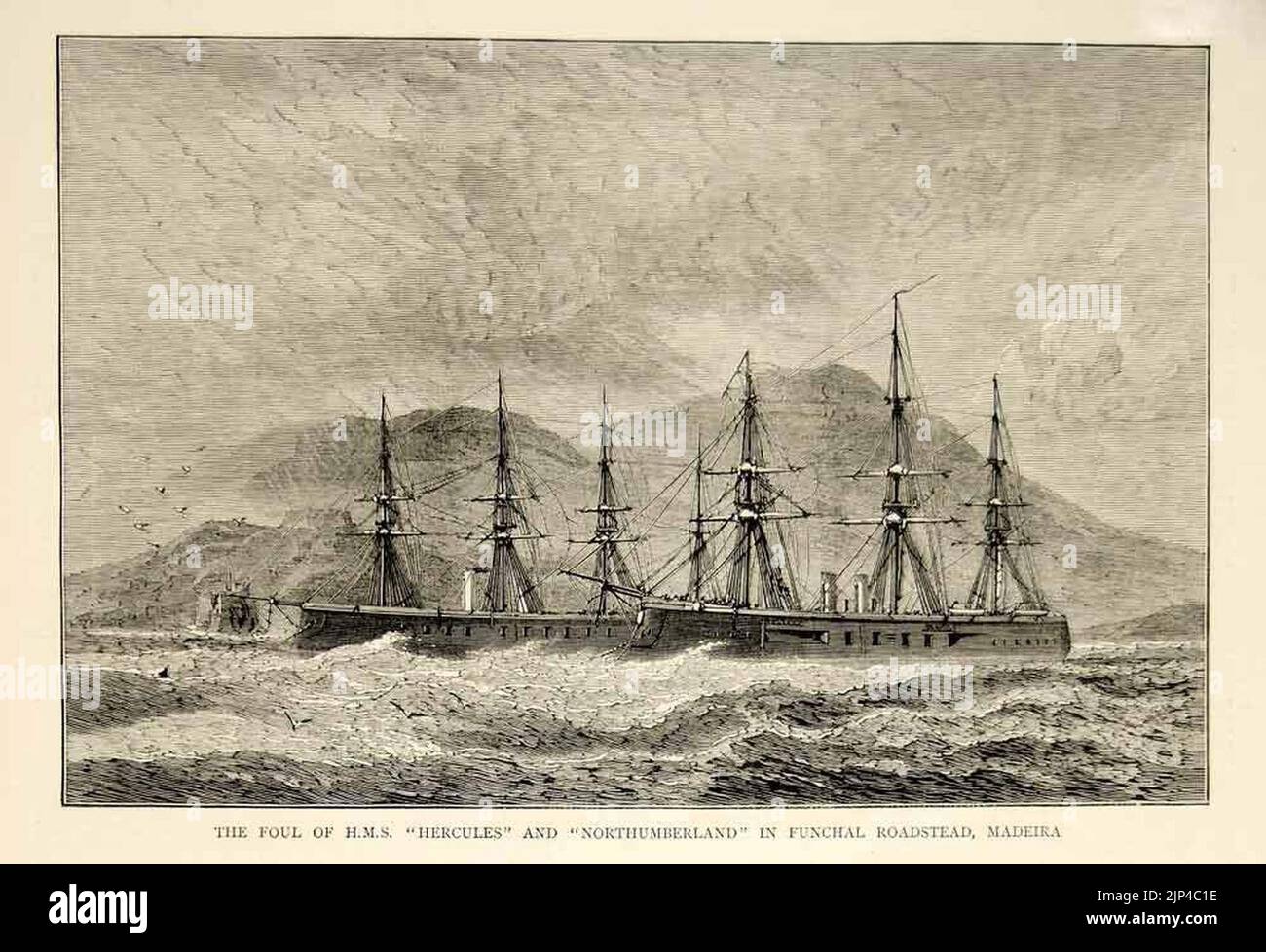 The Foul of HMS 'Hercules' and 'Northumberland' in Funchal Roadstead ...