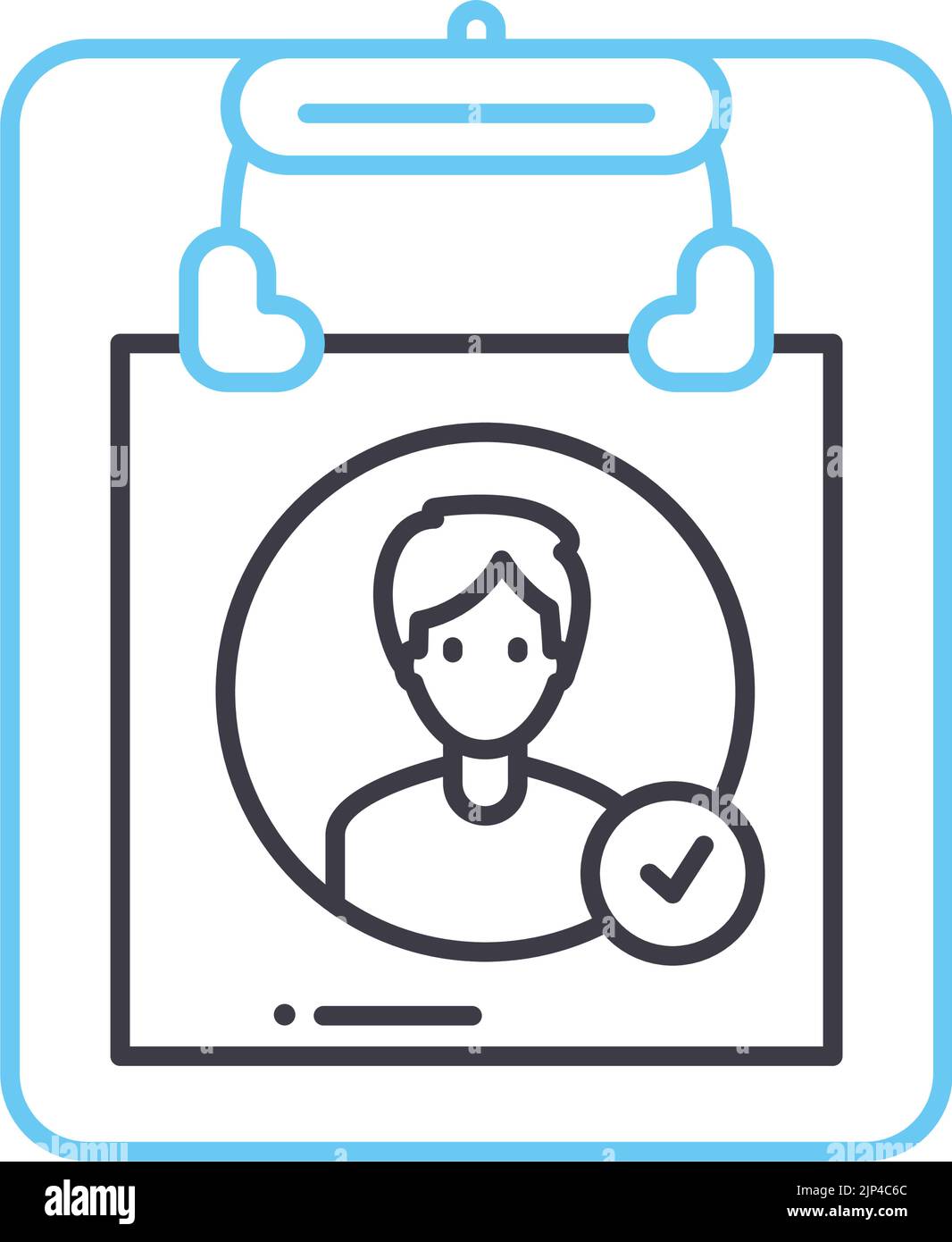 approved candidate line icon, outline symbol, vector illustration ...