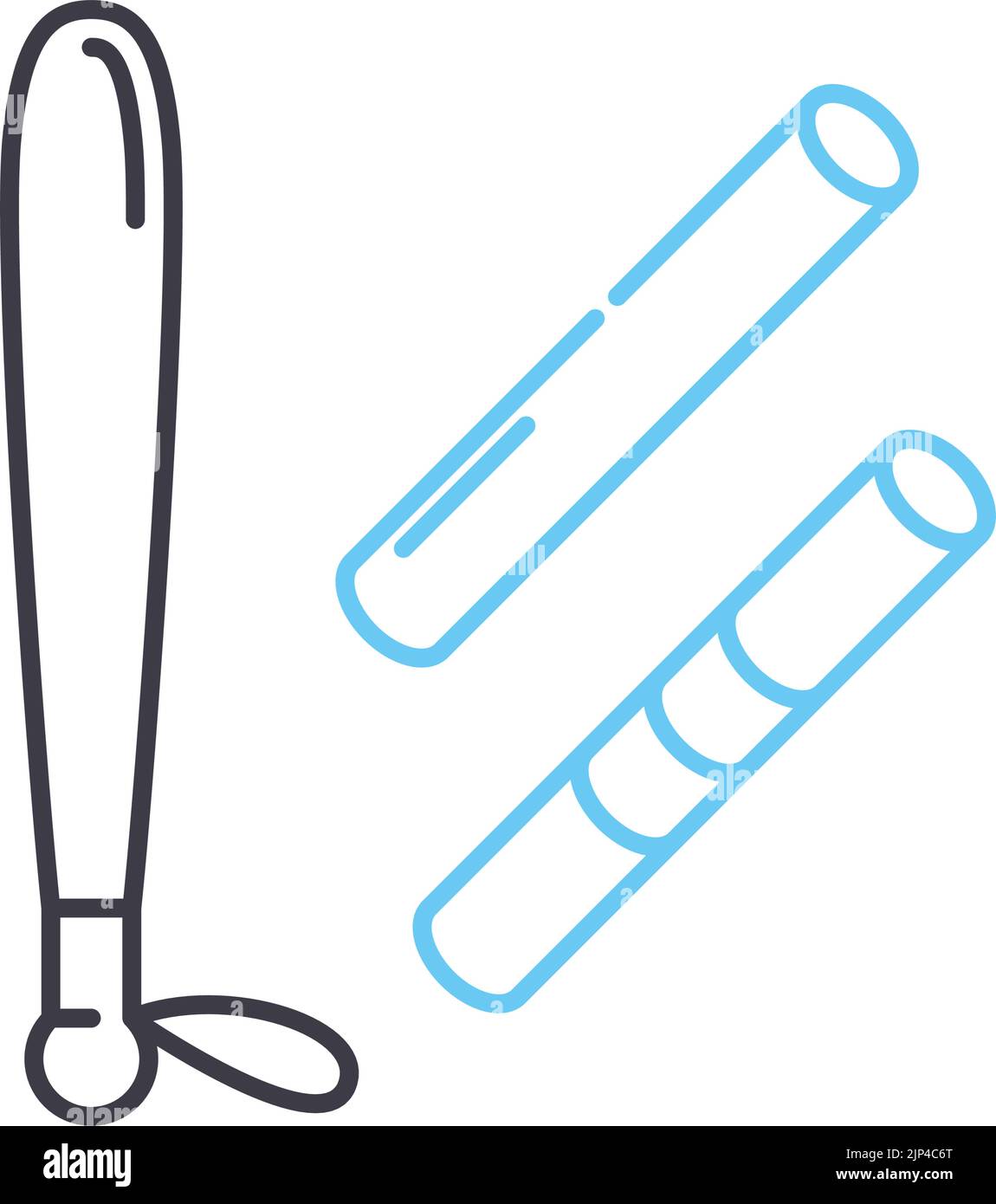 baton line icon, outline symbol, vector illustration, concept sign ...