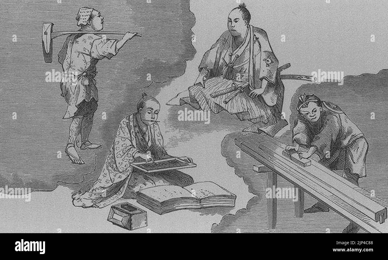 The four classes of society by Ozawa Nankoku Stock Photo - Alamy