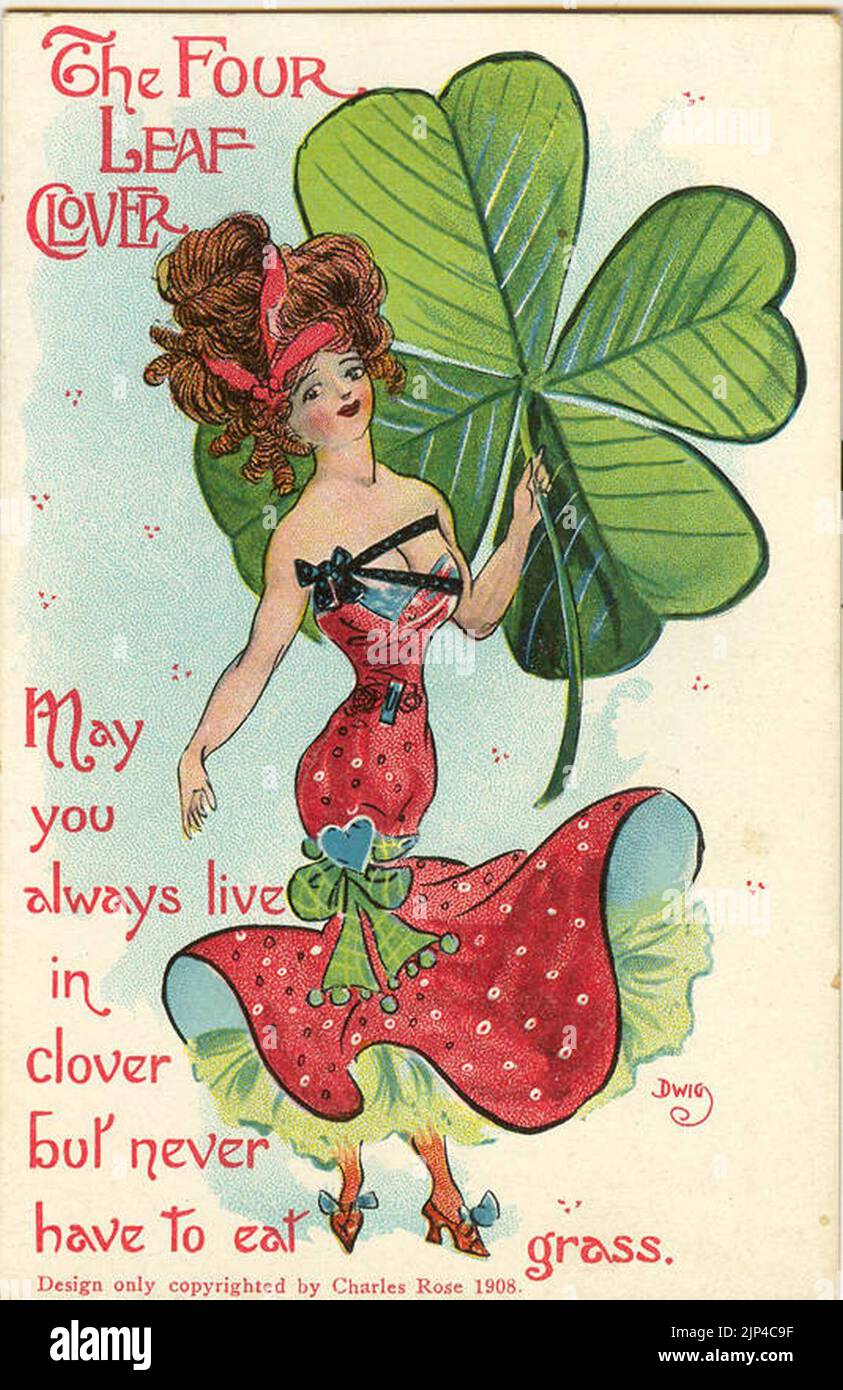 The Four Leaf Clover, series no. 2145, 1908 by Charles Rose, made in ...