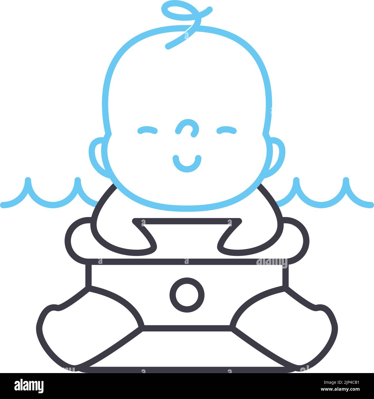 bath support net line icon, outline symbol, vector illustration ...