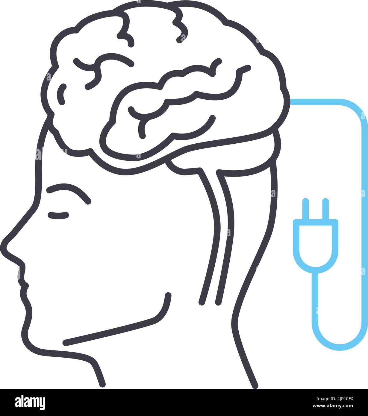 brain personality line icon, outline symbol, vector illustration ...