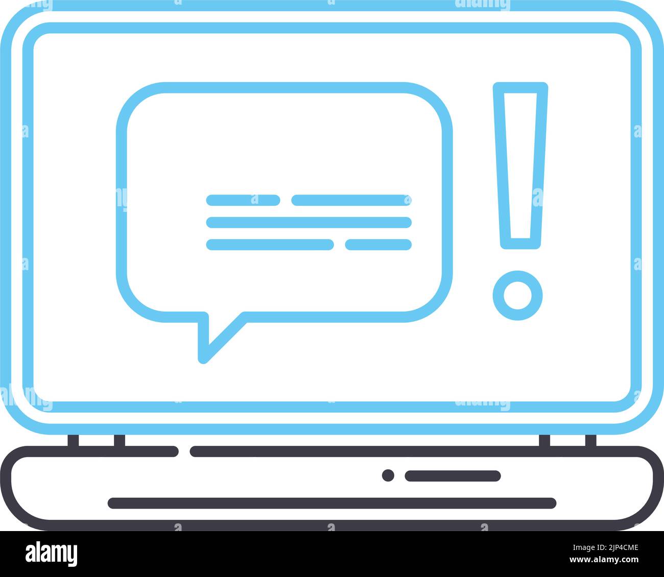 alert message line icon, outline symbol, vector illustration, concept ...