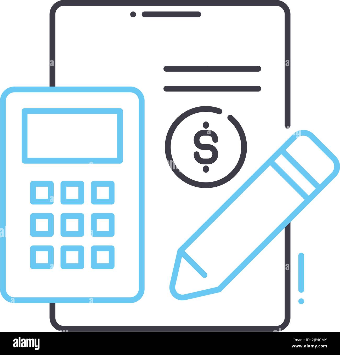 accounting business line icon, outline symbol, vector illustration ...