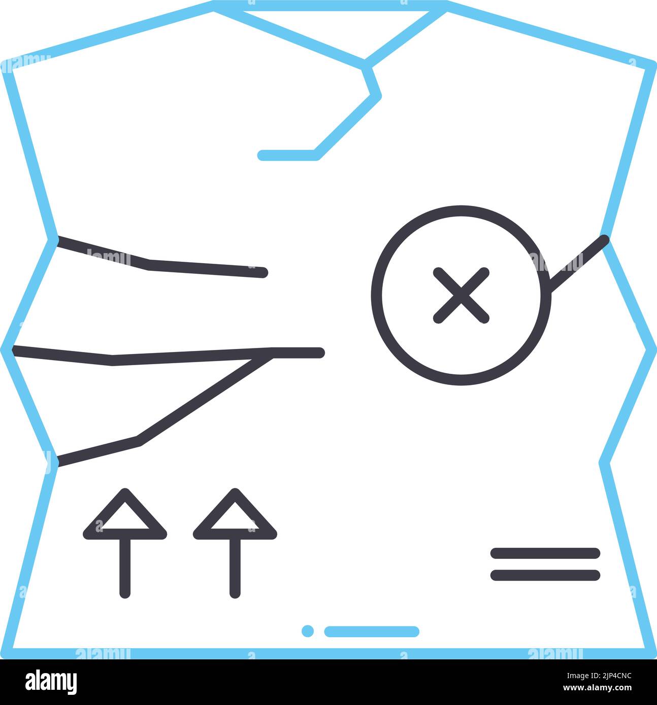 broken package line icon, outline symbol, vector illustration, concept ...