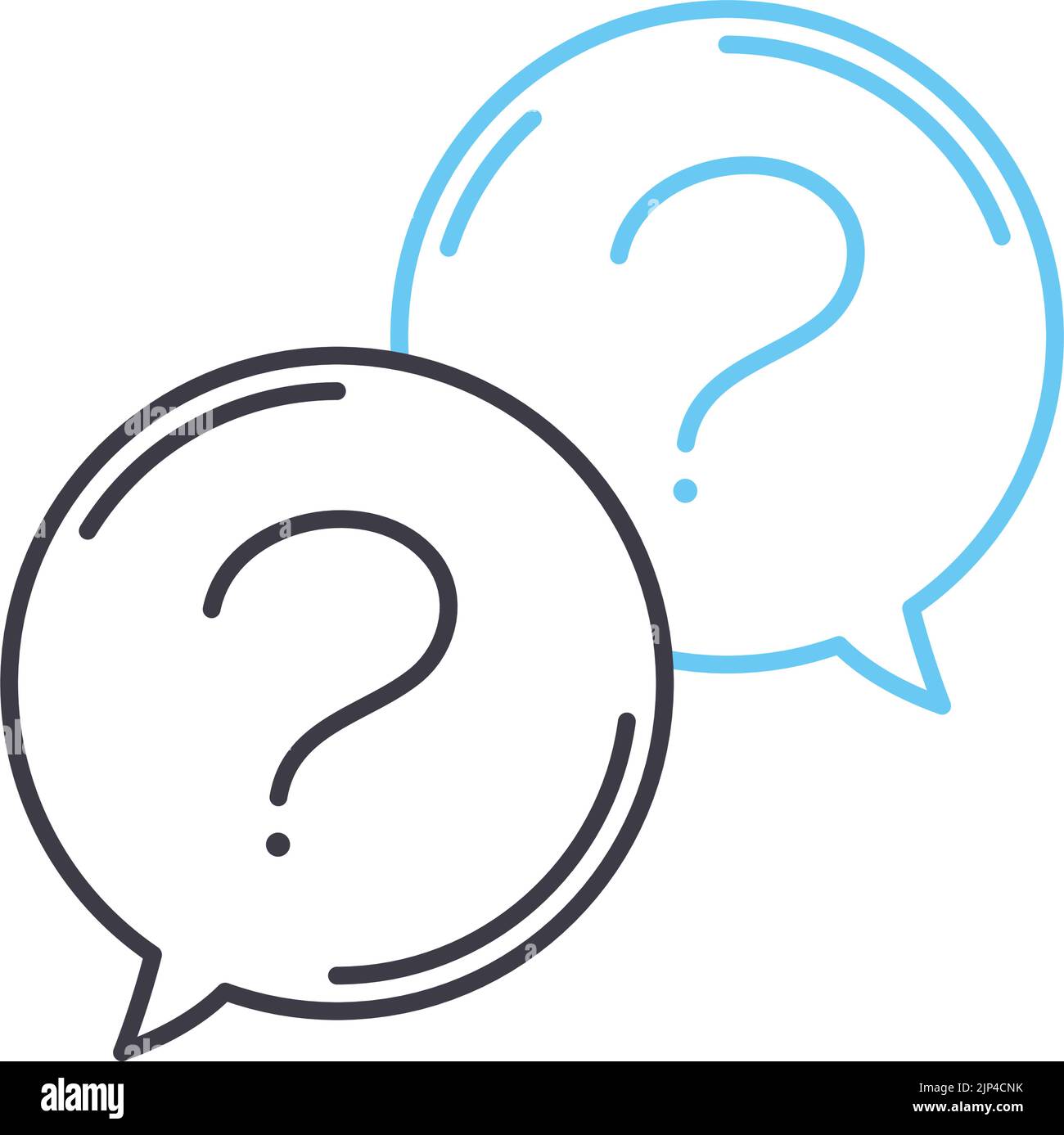 ask questions line icon, outline symbol, vector illustration, concept ... ask questions line icon, outline symbol, vector illustration, concept ...