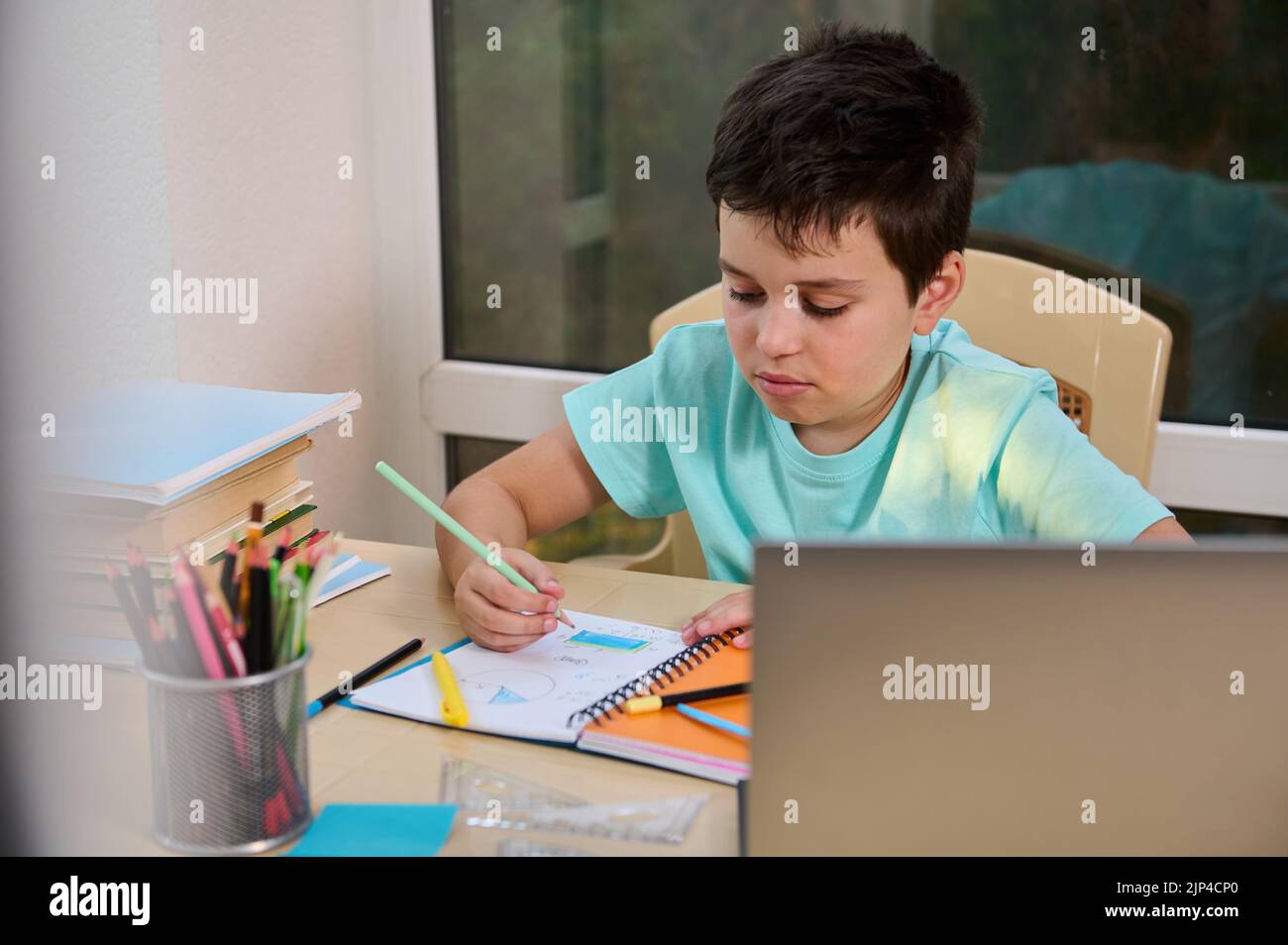 New academic semester of school year in elementary school. Schoolboy ...