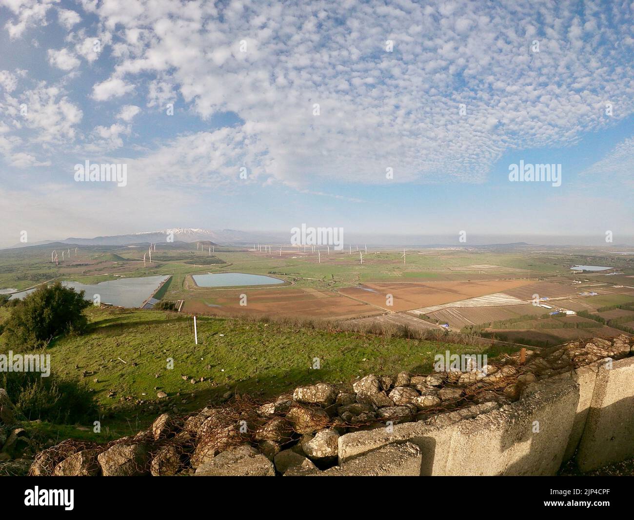 A scenery of the Mount Hermon between Syria and Lebanon from the Golan ...