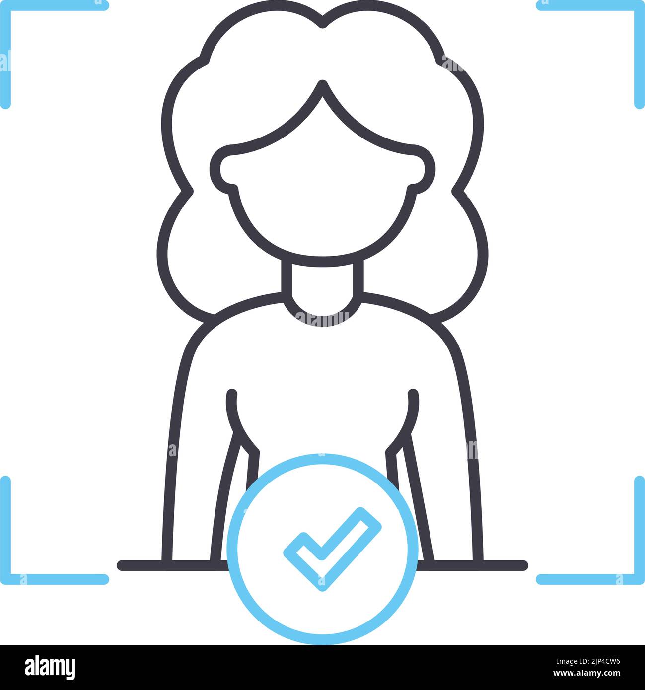 Biometric Line Icon Outline Symbol Vector Illustration Concept Sign