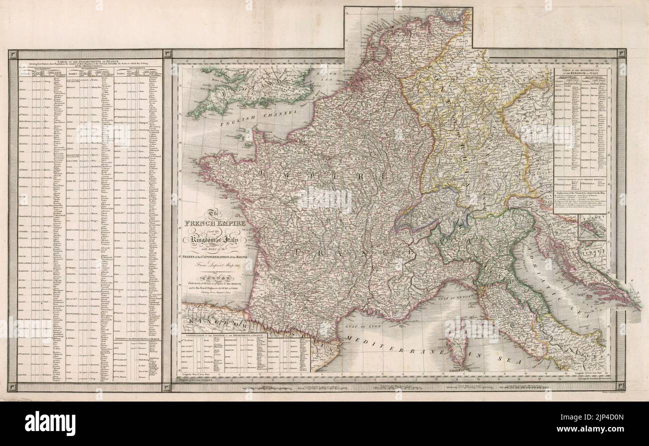 The French Empire and the Kingdom of Italy, 1811 (Wyld Stock Photo - Alamy