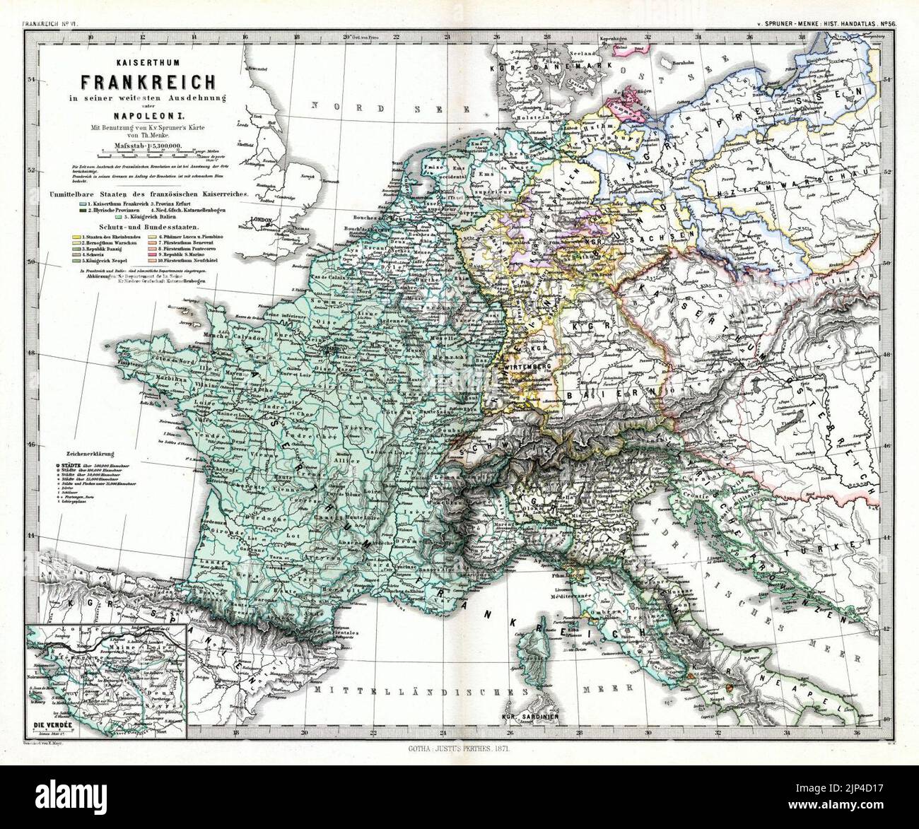 The French Empire at its greatest extent under Napoleon I Stock Photo ...