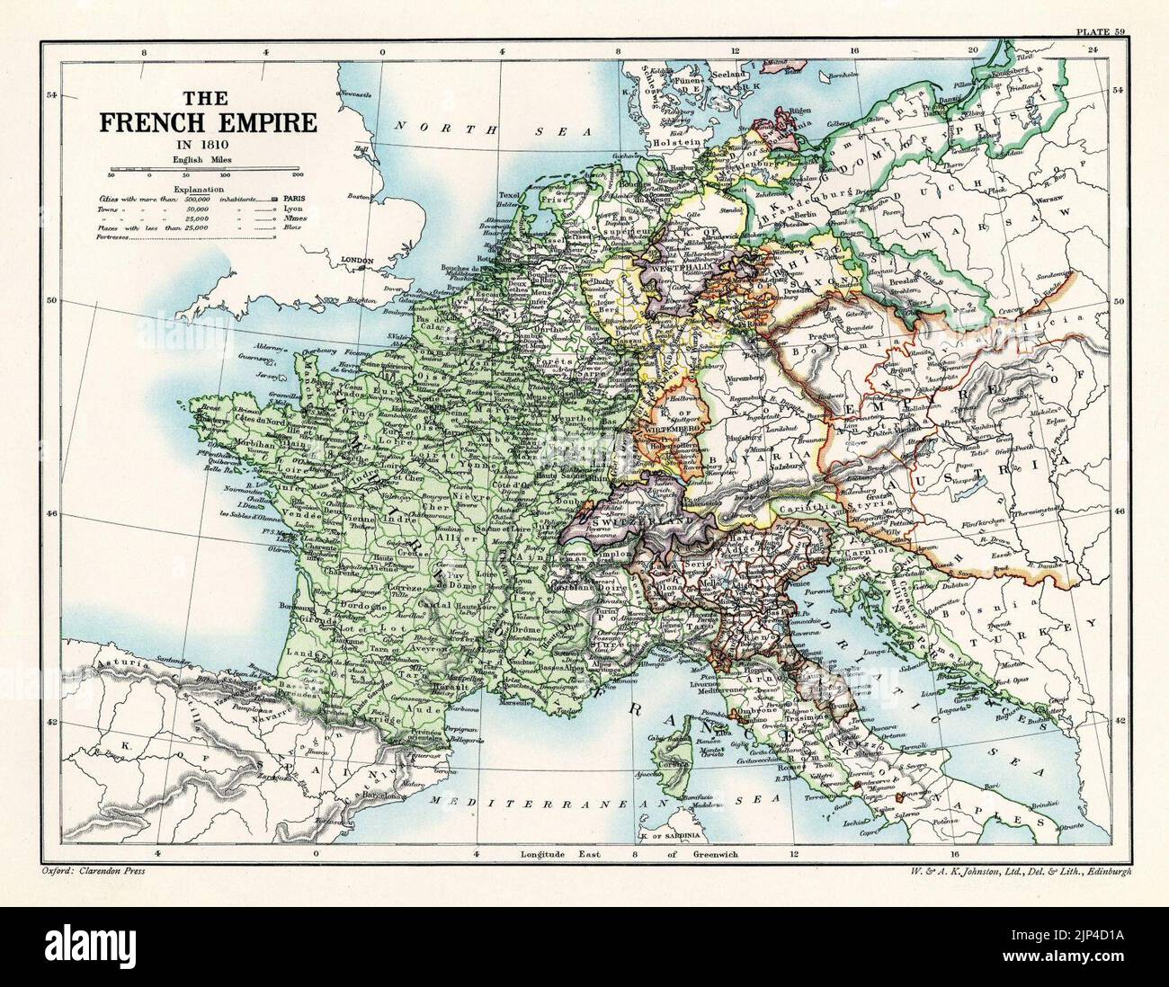The French Empire in 1810 (Lane Poole Stock Photo - Alamy