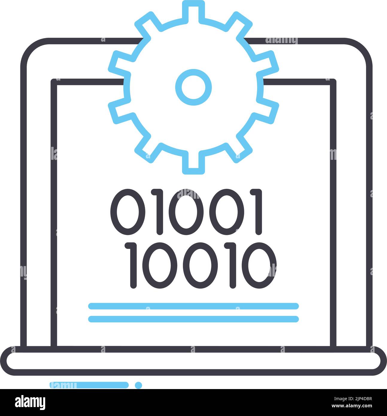 binary line icon, outline symbol, vector illustration, concept sign ...