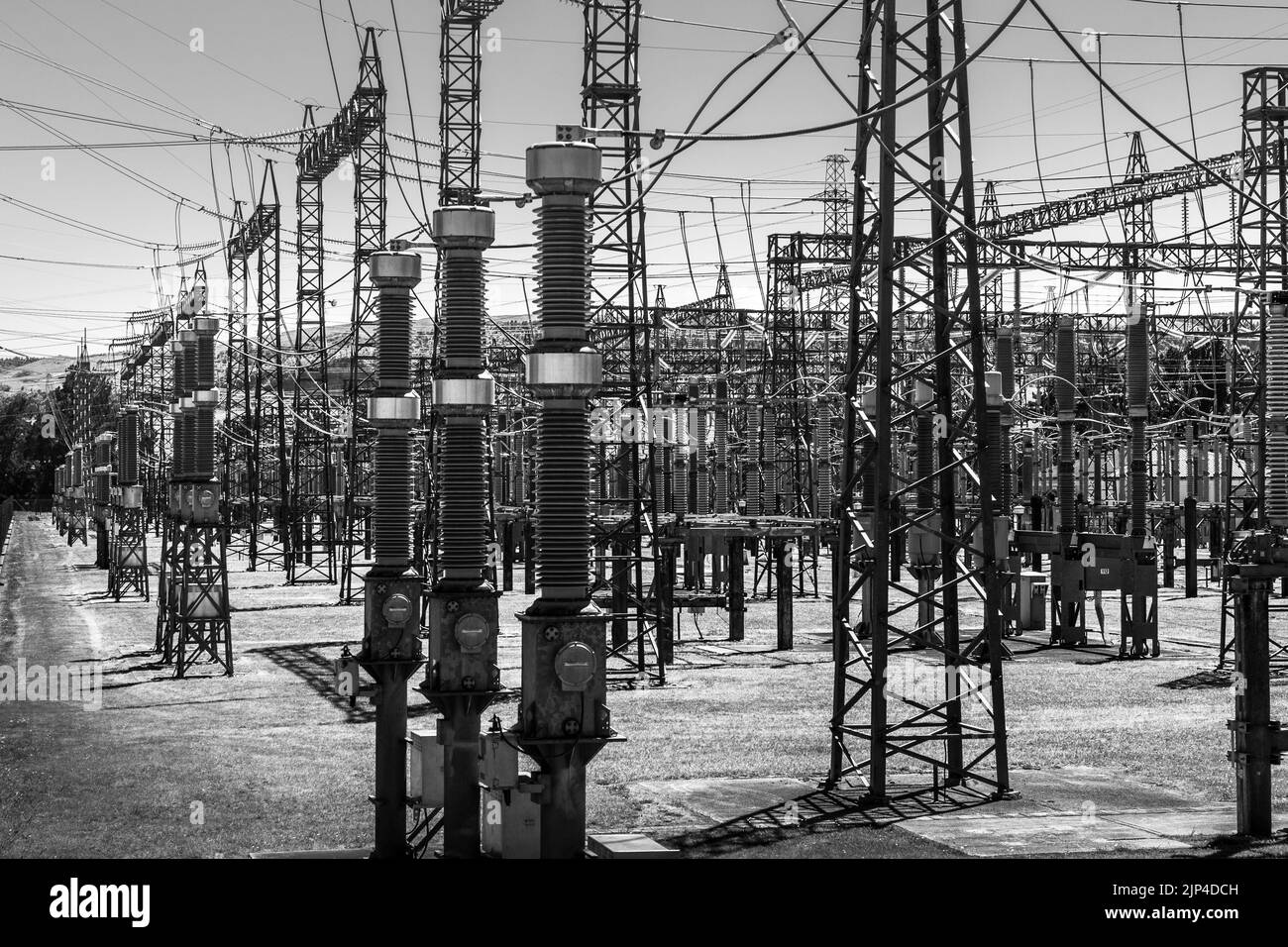 Hydroelectric station dam new zealand Black and White Stock Photos ...