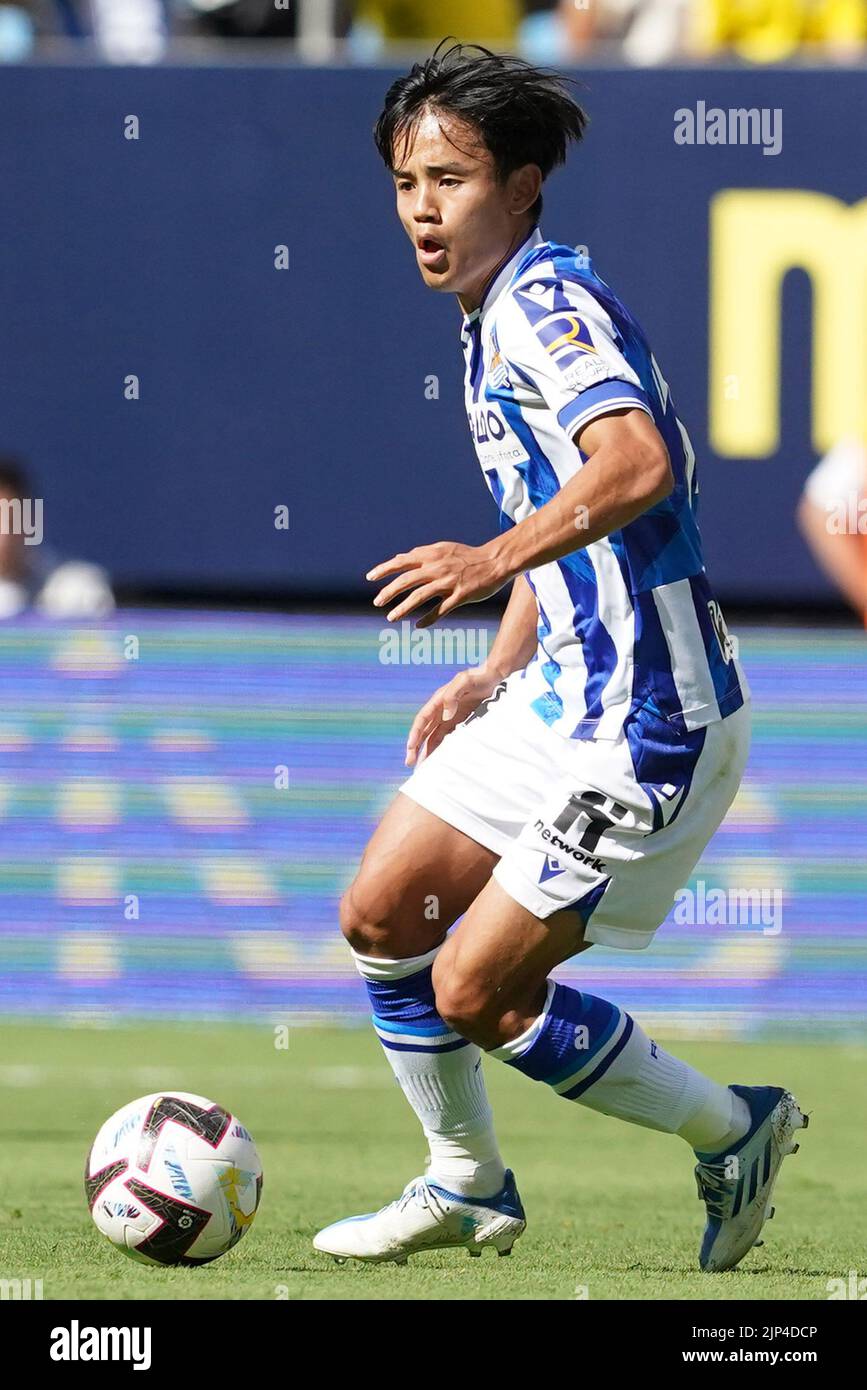Real Sociedad's Takefusa Kubo during La Liga match on August 14, 2022 in Cadiz, Spain. (Photo by ...