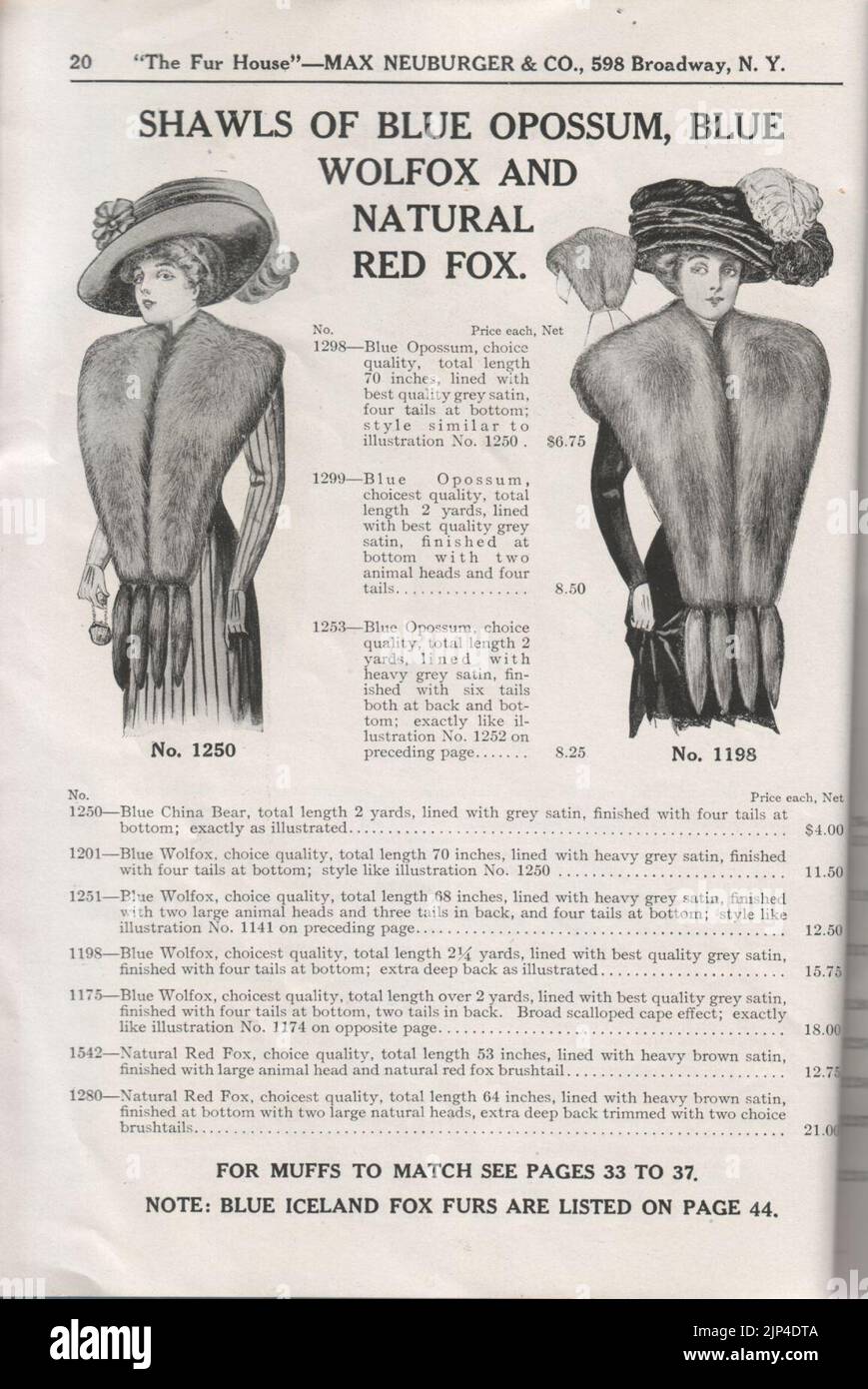 The Fur House Max Neuburger & Co, No 598 Broadway, New York, Season ...