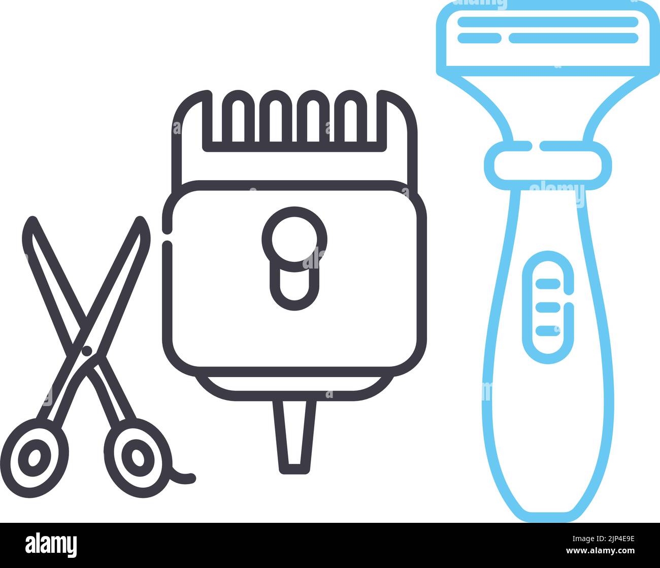 barber tools line icon, outline symbol, vector illustration, concept ...