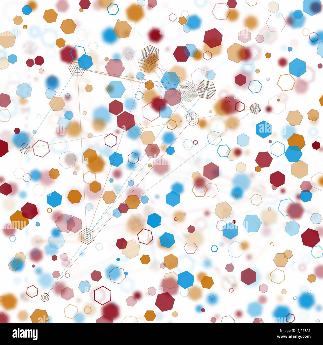 Illustration Of An Abstract Light Dots And Blurred Hexagon Backdrop Like Bokeh Spot Hex Shapes