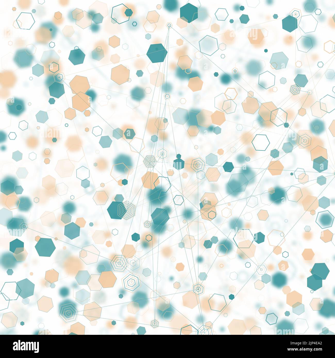 Illustration of an abstract light dots and blurred Hexagon backdrop ...