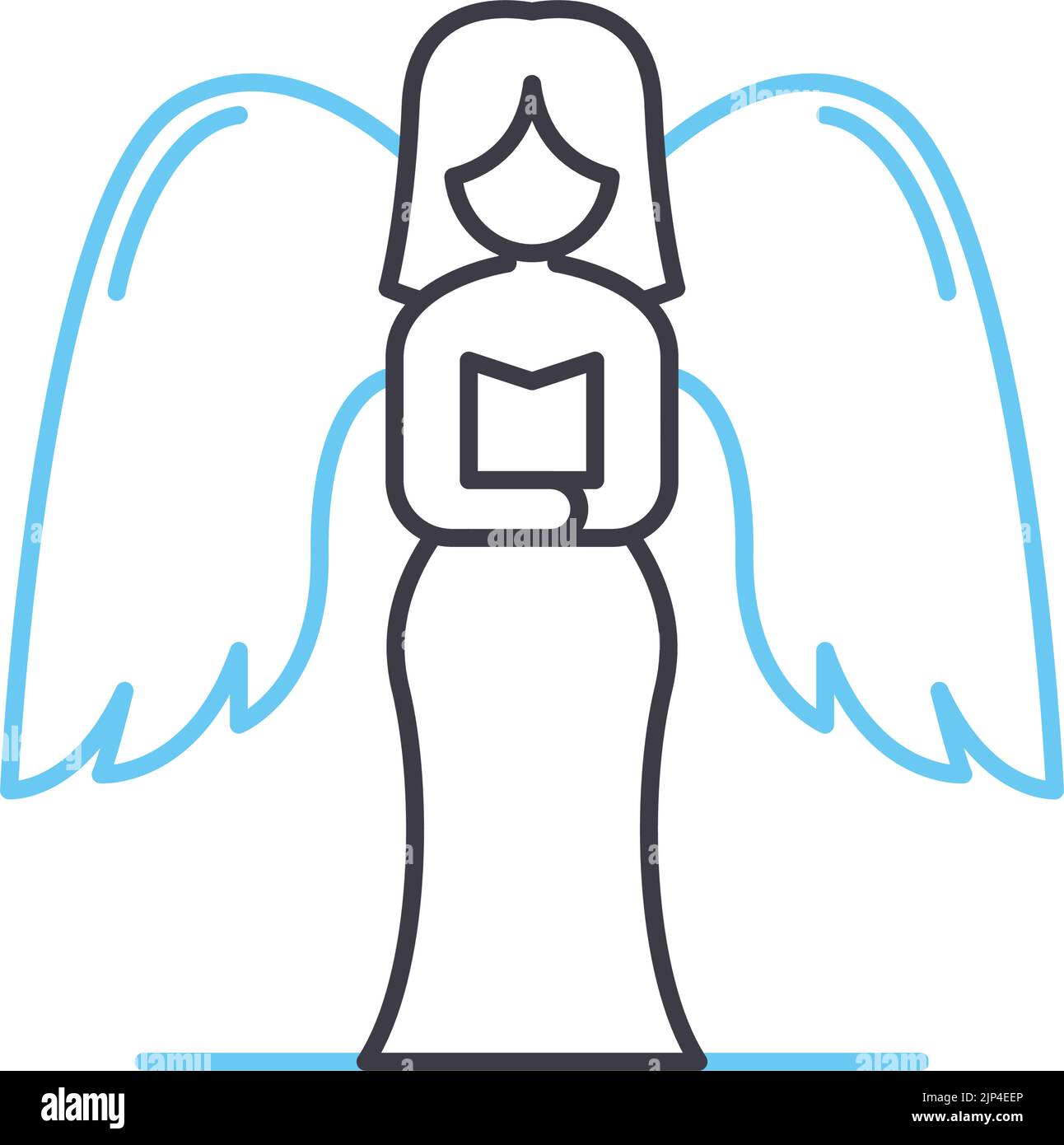angel line icon, outline symbol, vector illustration, concept sign ...