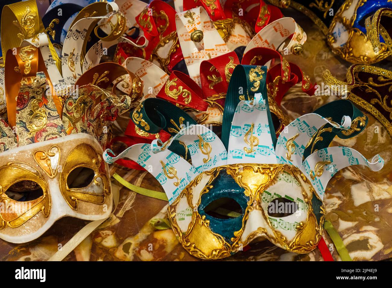 Colorful venetian masks. Traditionale souvenirs and craft from Venice ...