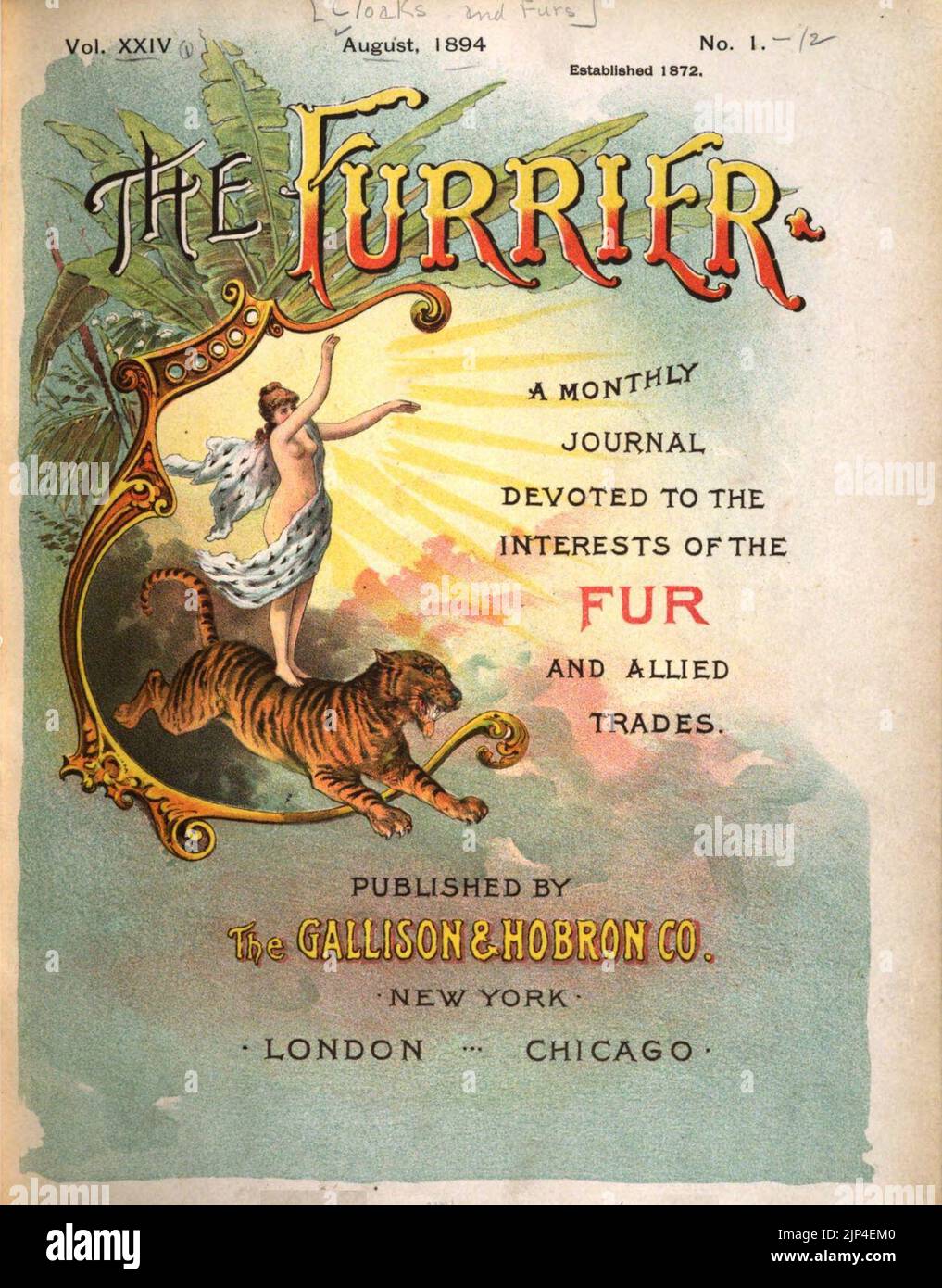 The Furrier, Vol. XXIV, August, New York, London, Chicago 1894 Stock ...