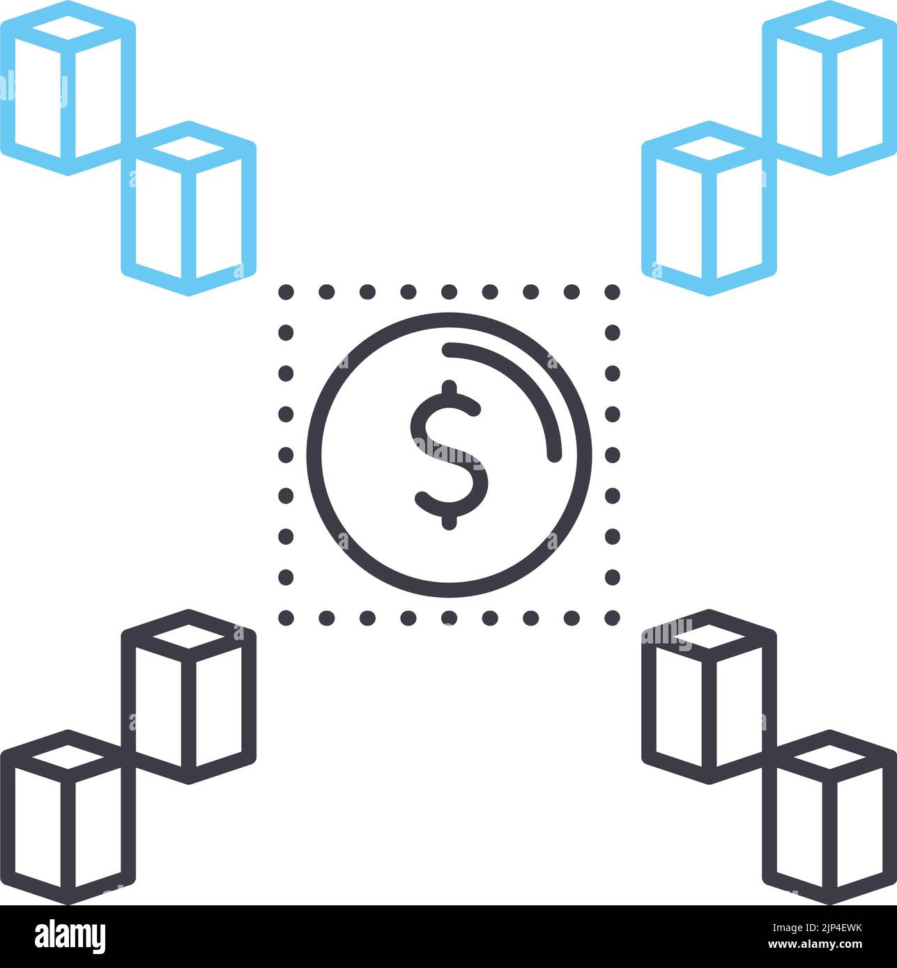 blockchain payments line icon, outline symbol, vector illustration ...
