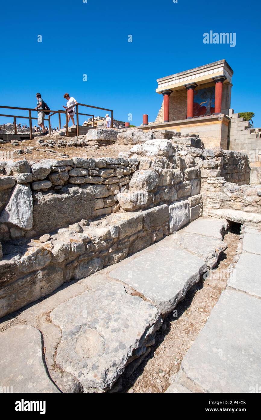archaeological remains and buildings of the minoan temple and palace at ...